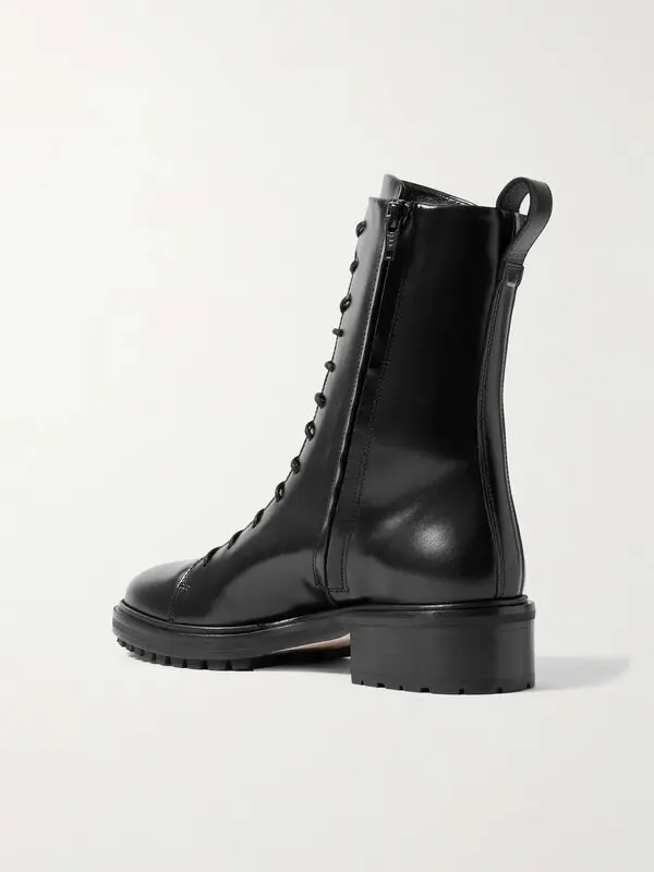 AeydĒ Isa Leather Combat Boots - Black