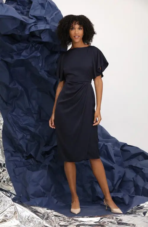 maggy london flutter sleeve midi dress Amazon.com: Maggy London Women's Dresses Women's Elegant Midi Cocktail Dress  - Floral Lace Short Sleeve Asymmetric Hem