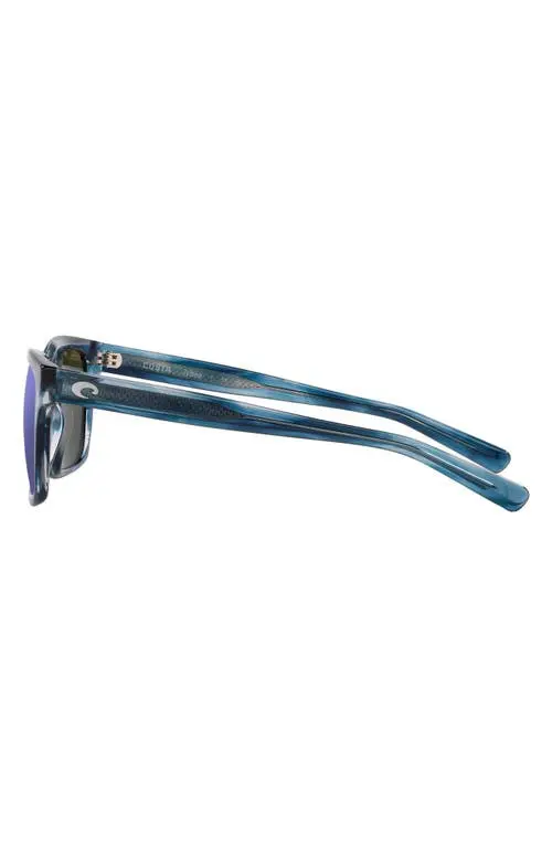 COSTA DEL MAR Tybee Rectangle Sunglasses - Blue Mirror