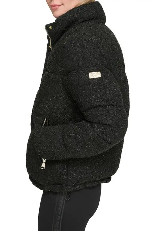 Karl Lagerfeld Paris Sparkle Down & Feather Fill Puffer Jacket