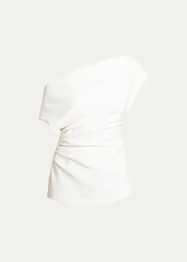 Proenza Schouler Francesca Off-the-shoulder Short-sleeve Blouse
