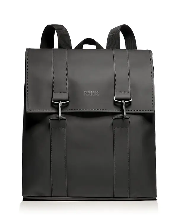 Rains Faux Leather Backpack - Black