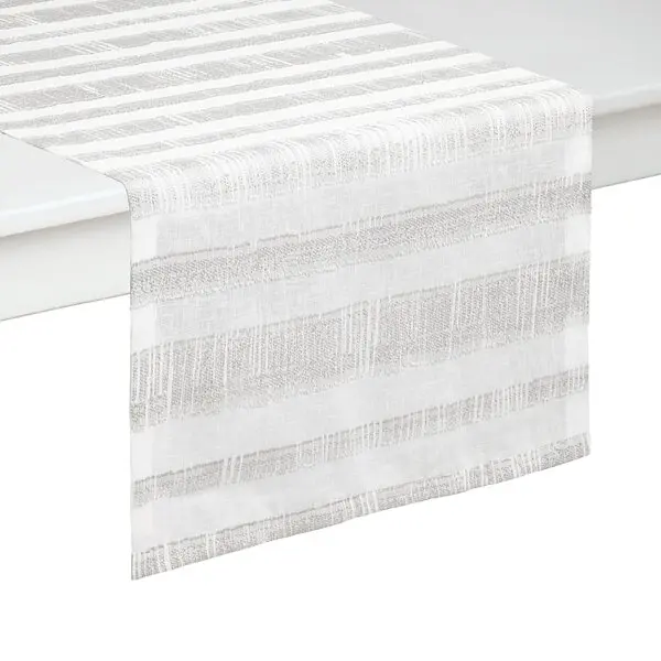 MODE LIVING Seville Table Runner, 16 X 108 - White/silver