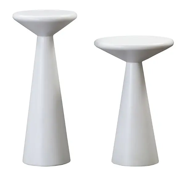 TOV FURNITURE Gianna Concrete Accent Tables Set Of 2 - White