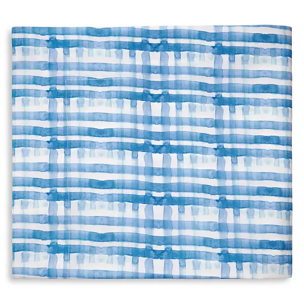 SFERRA Plaidino Flat Sheet, Twin - Clearwater