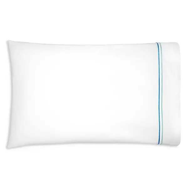 SFERRA Tratto Pillowcase, Standard - White/clearwater