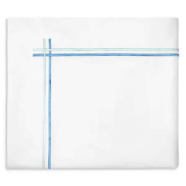 SFERRA Tratto Flat Sheet, Twin - White/clearwater