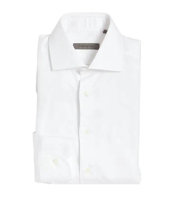 Corneliani Cotton Twill Long-sleeve Shirt - White