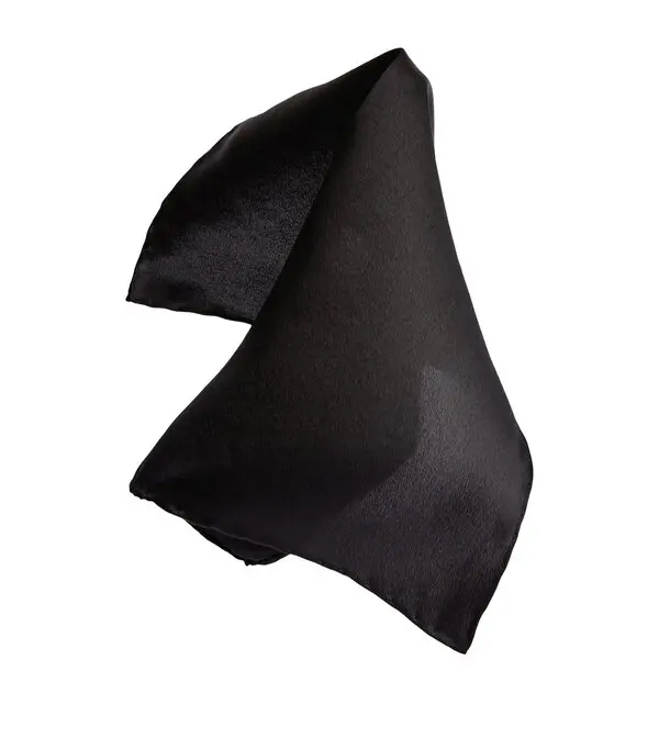 Brioni Silk Pocket Square - Black