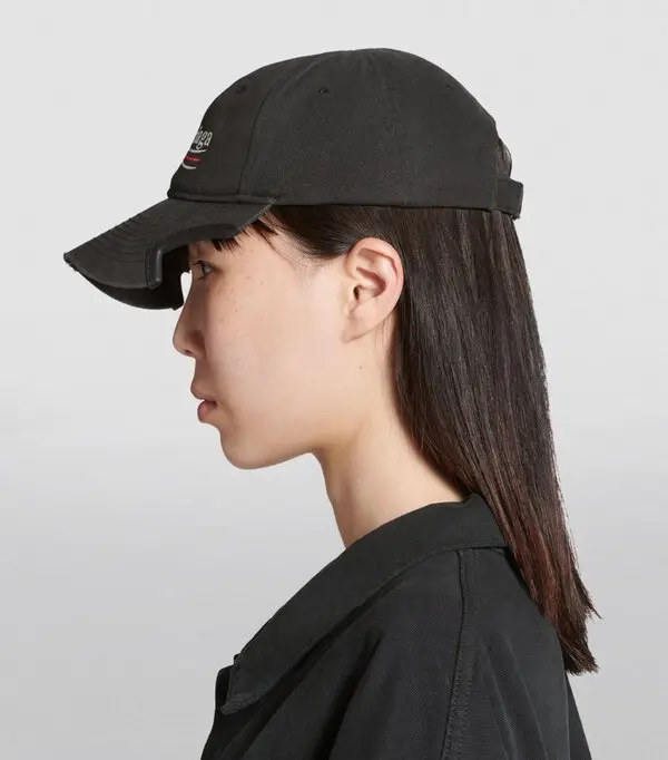 Balenciaga Cut-Out Logo Cap - Black | Editorialist