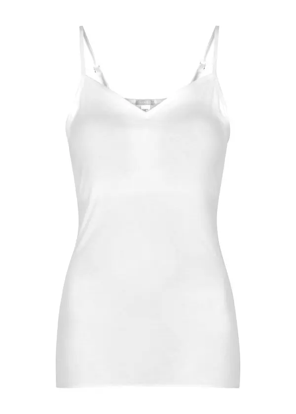 Hanro Seamless Padded Cotton Top - White