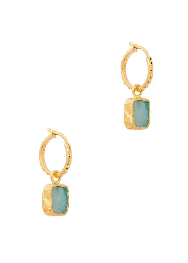 MISSOMA Amazonite 18kt Gold Vermeil Hoop Earrings - Green