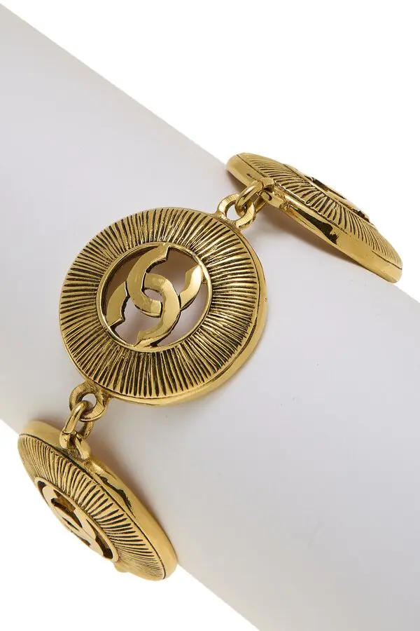 Chanel Cc' Sunburst Bracelet - Gold