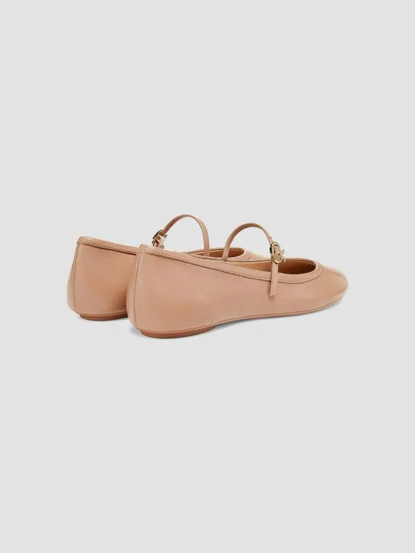 GIANVITO ROSSI Carla Leather Ballet Flats - Praline