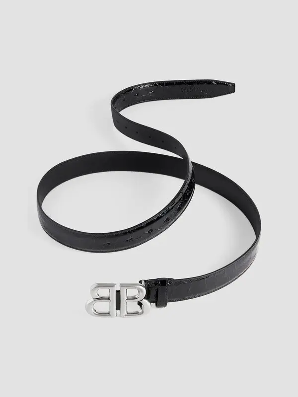 Balenciaga Monaco Belt Crocodile Embossed - Black