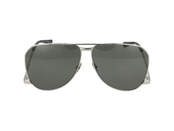 Saint Laurent Aviator Sunglasses - Silver Silver Grey