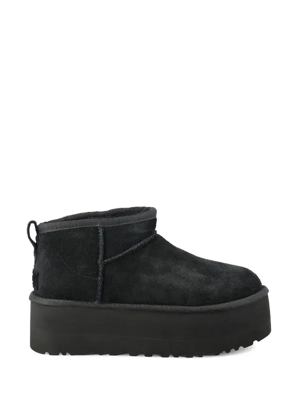 UGG Classic Ultra Mini Leather Boots - Black