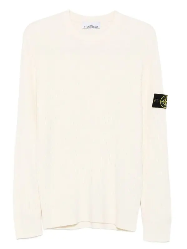 Stone Island Ribbed-knit Sweater - White