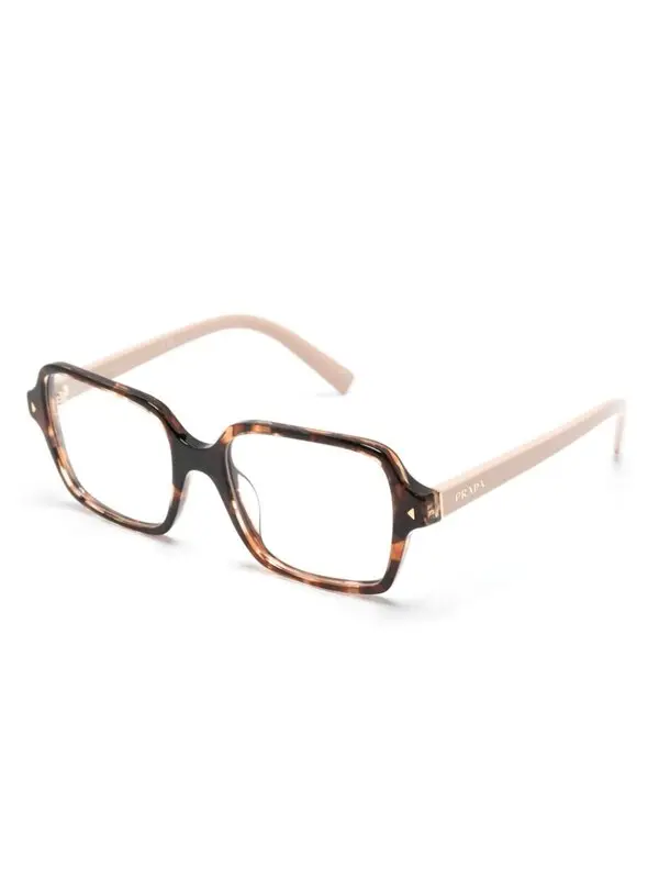 Prada Logo-print Square-frame Eyeglasses - Pink