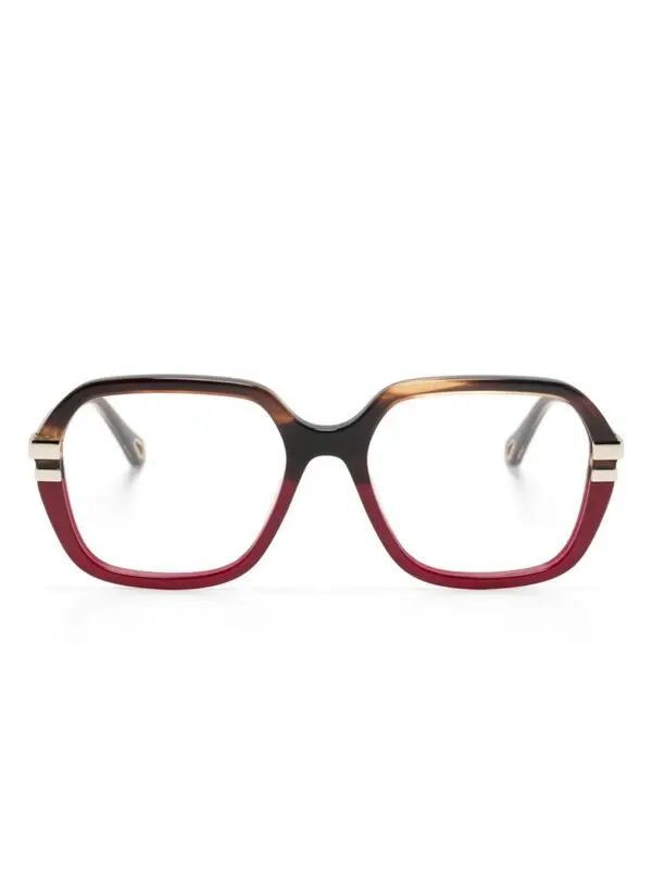 Chloé Ombré-effect Oversize-frame Glasses - Brown