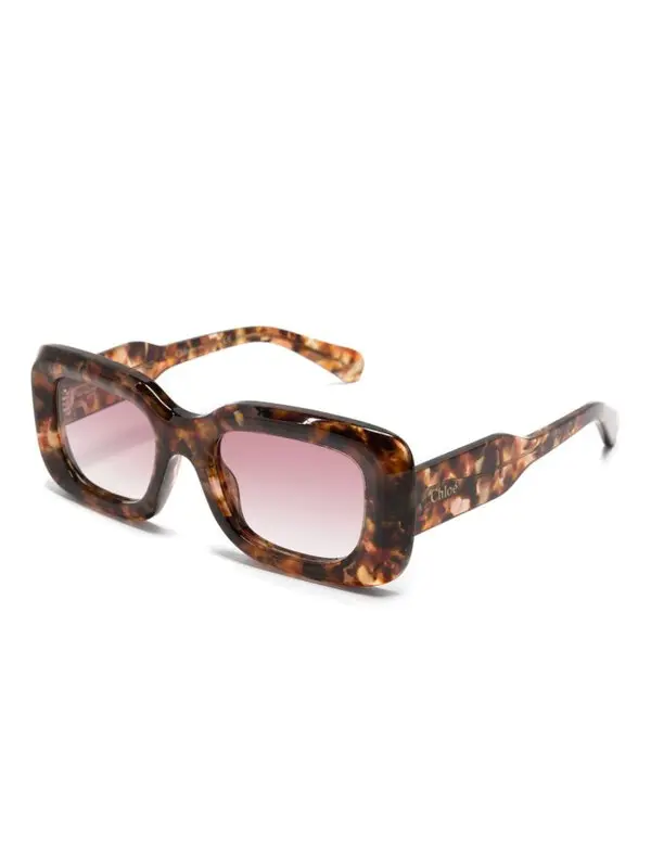 Chloé Gayia Rectangle-frame Sunglasses - Brown