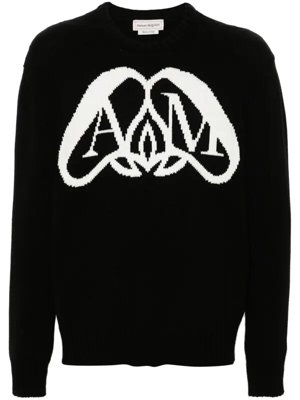 Alexander McQueen Seal Logo Intarsia Jumper