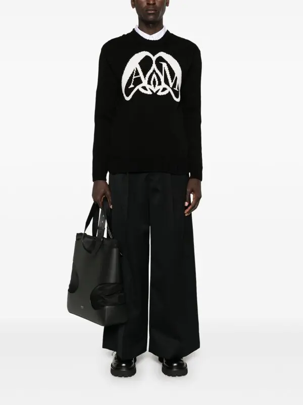 Alexander McQueen Seal Logo Intarsia Jumper