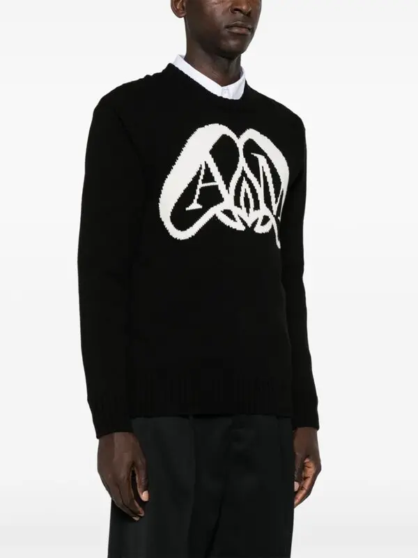 Alexander McQueen Seal Logo Intarsia Jumper
