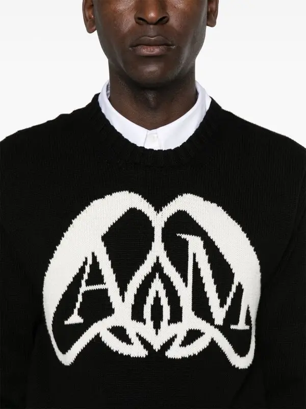 Alexander McQueen Seal Logo Intarsia Jumper