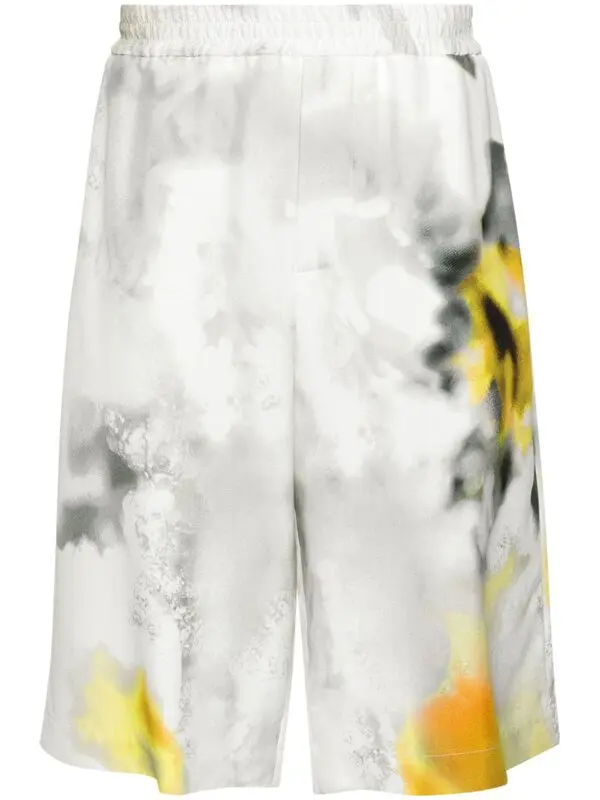 Alexander McQueen Obscured Flower Shorts - White