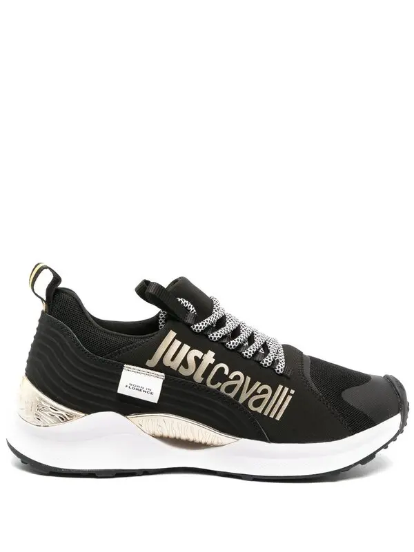 Just Cavalli Logo-print Lace-up Sneakers - Black