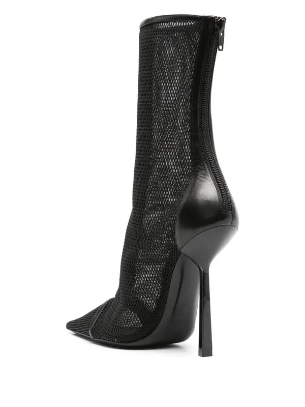 Saint Laurent 115mm Oxalis Mesh Pointed Boots - Black