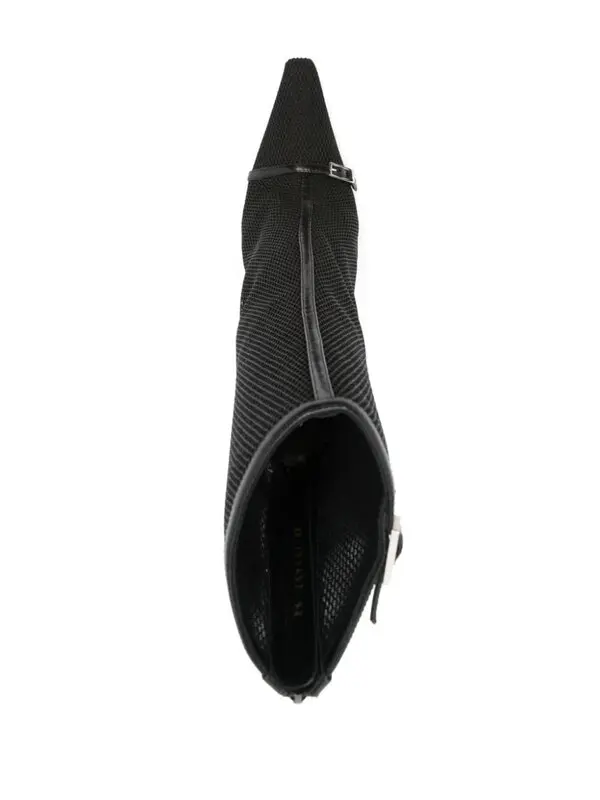 Saint Laurent 115mm Oxalis Mesh Pointed Boots - Black