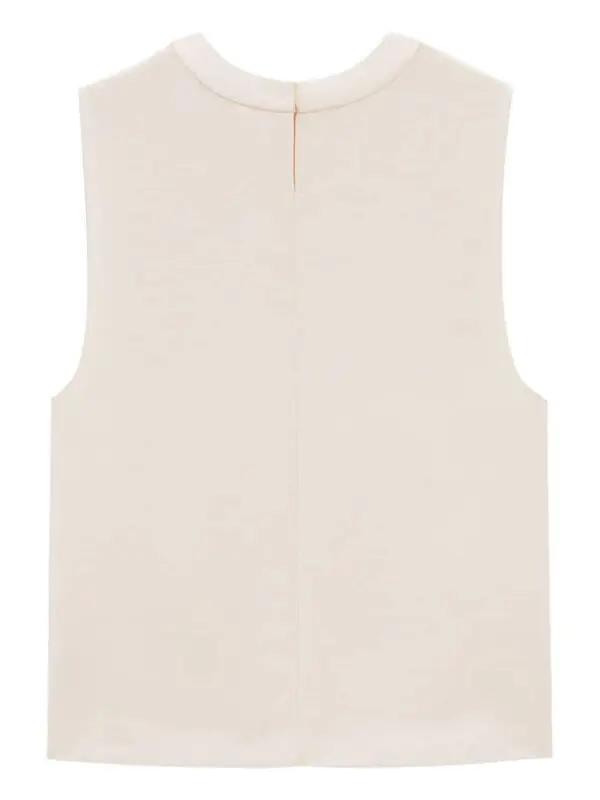 Saint Laurent Round-neck Silk Top - Neutrals