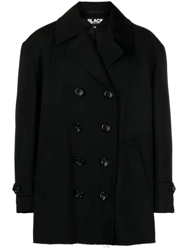 BLACK COMME DES GARÇONS Notched-lapels Double-breasted Coat