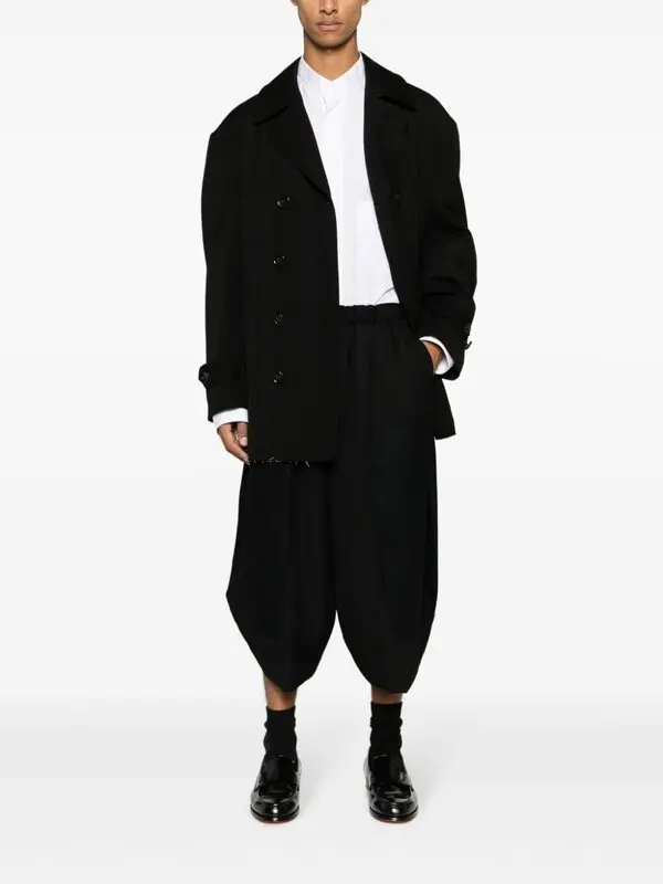 BLACK COMME DES GARÇONS Notched-lapels Double-breasted Coat