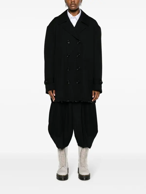 BLACK COMME DES GARÇONS Notched-lapels Double-breasted Coat