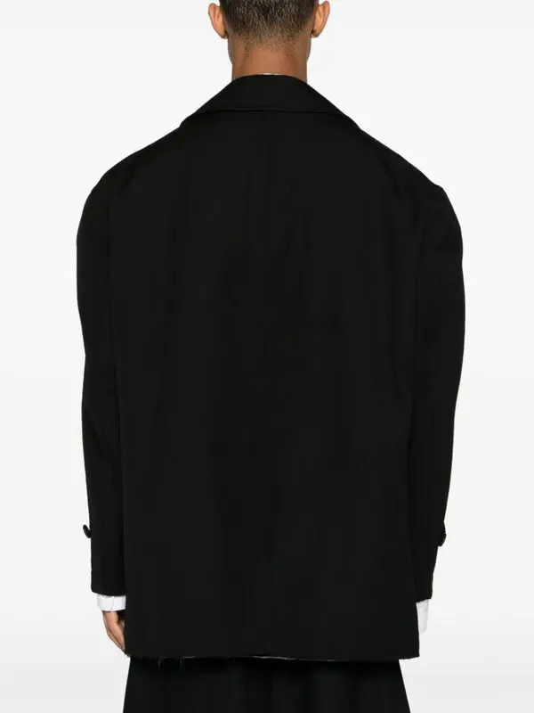 BLACK COMME DES GARÇONS Notched-lapels Double-breasted Coat