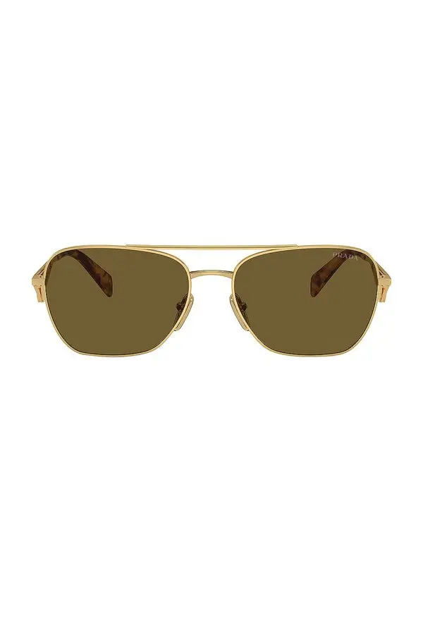 Prada Aviator Sunglasses - Gold & Dark Green