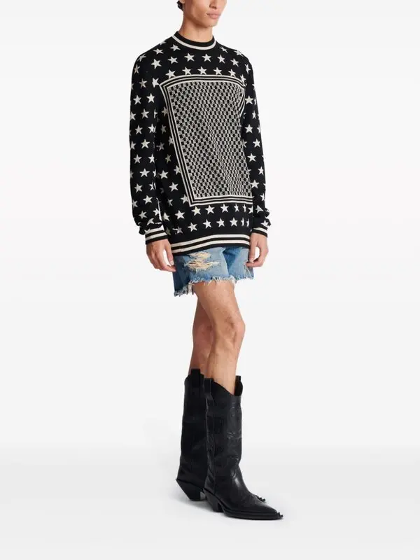 Balmain Monogram Stars Wool Jumper