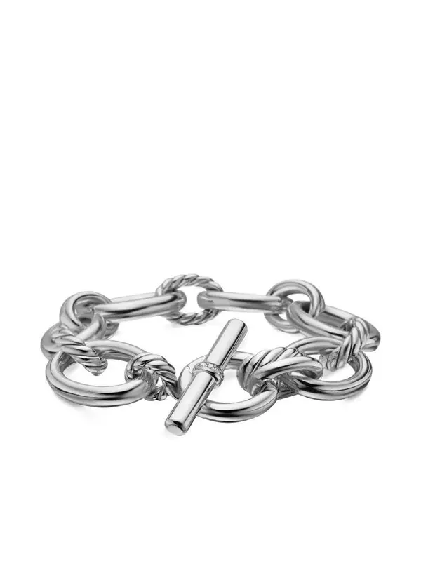 David Yurman Sterling Dy Mercer Chain Diamond Bracelet - Silver