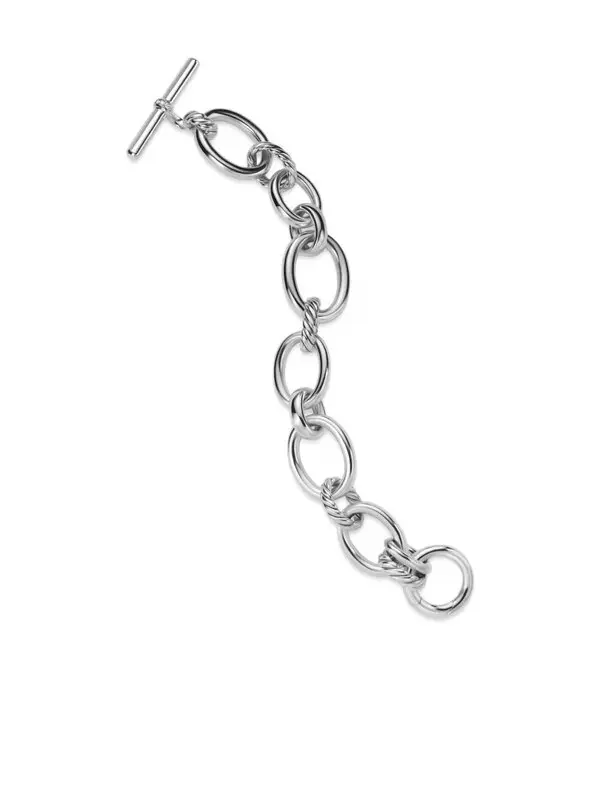 David Yurman Sterling Dy Mercer Chain Diamond Bracelet - Silver