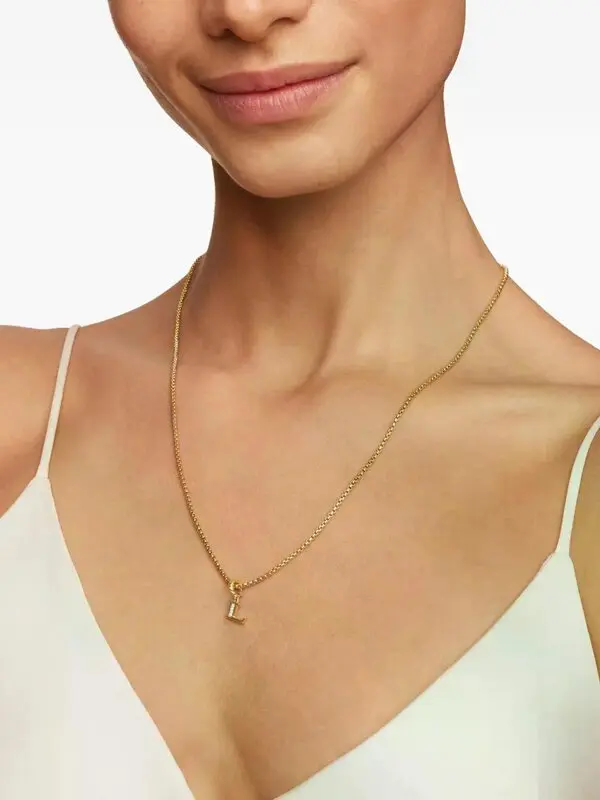 David Yurman 18kt Yellow Pavé Initial Pendant - Gold