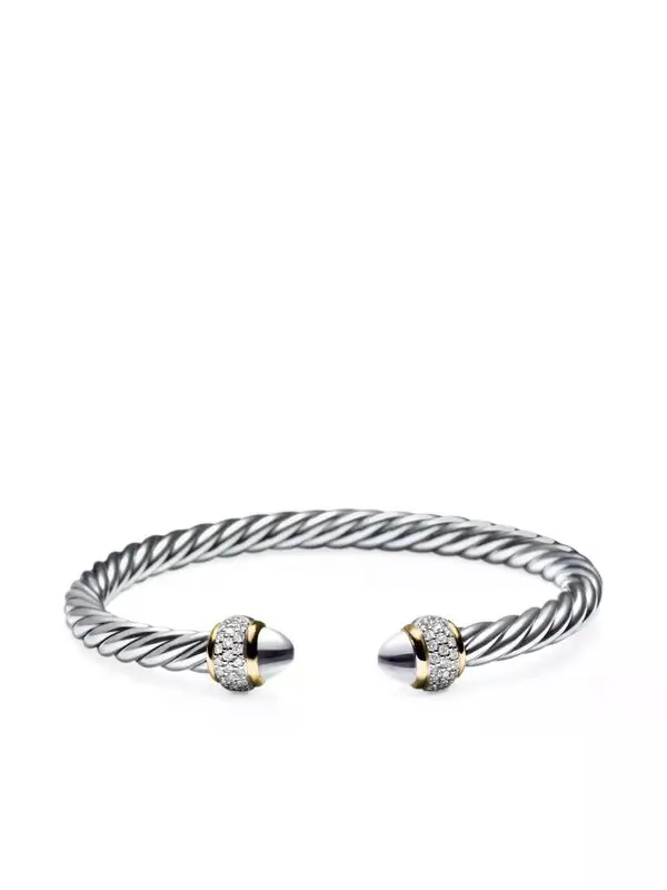 David Yurman 18kt Yellow Gold And Sterling Cable Bracelet