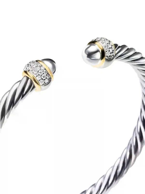 David Yurman 18kt Yellow Gold And Sterling Cable Bracelet