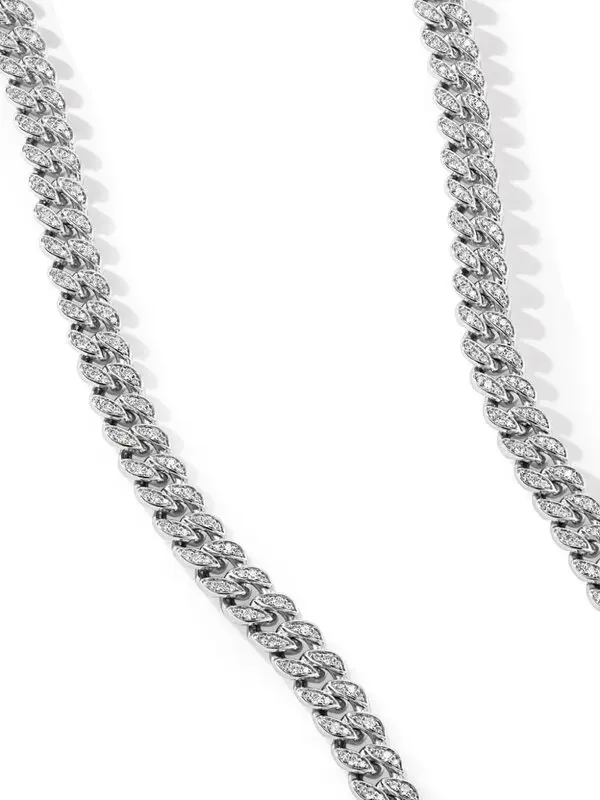 David Yurman Sterling Diamond Curb Chain Necklace