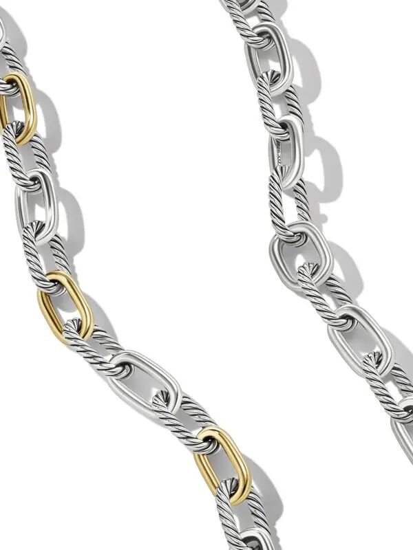 David Yurman 18kt Yellow Gold And Sterling Dy Madison Chain Necklace - Silver