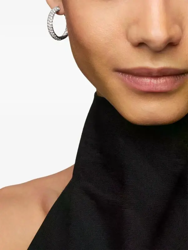 David Yurman Dy Mercer Diamond Hoop Earrings