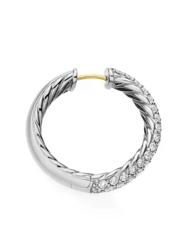 David Yurman Dy Mercer Diamond Hoop Earrings