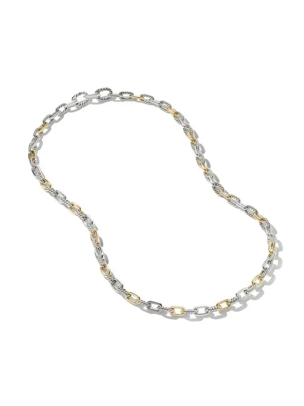 David Yurman 18kt Yellow Gold And Sterling Dy Madison Chain Necklace - Silver